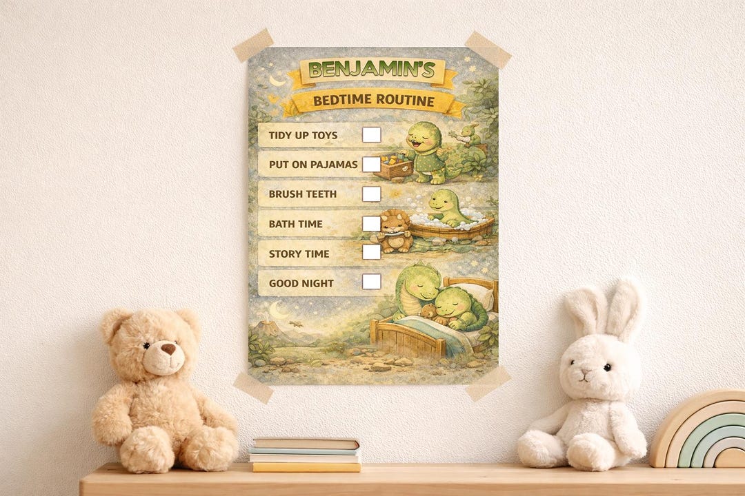 Dino Themed Custom Routine Planner for Toddlers Visual Schedule | Kids ...