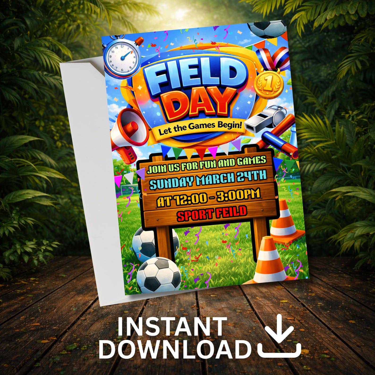 Field Day Flyer Template, School Event Poster, Field Day Invitation ...