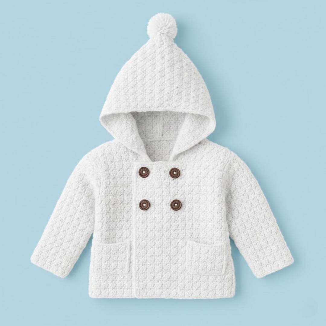 Hooded Baby Jacket Crochet Pattern Easy DIY PDF Sizes 6 to 24 Months ...
