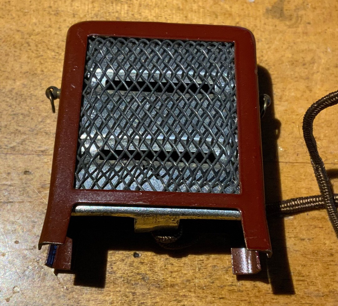 German Brown Metal Heater With Electrical Cord Hook to Lightbulb - Etsy