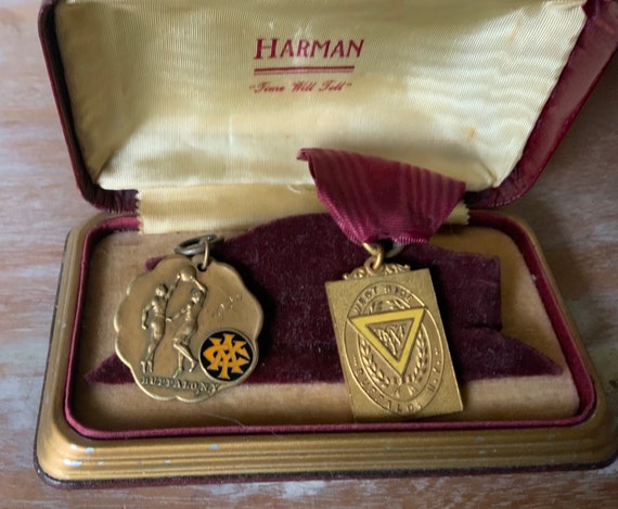 2 1920s YMCA Sports Medals | Etsy