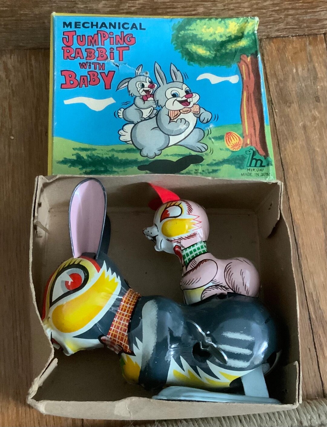 Mechanical Tin Jumping Rabbit With Baby Wind-up Toy in Original Box - Etsy