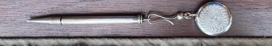 Antique Retractable Mechanical Sterling Silver Pencil Brooch Oten Made ...