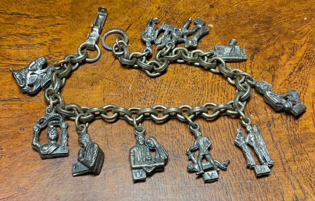 Vintage Coro Ten Commandments Charm Bracelet - Etsy
