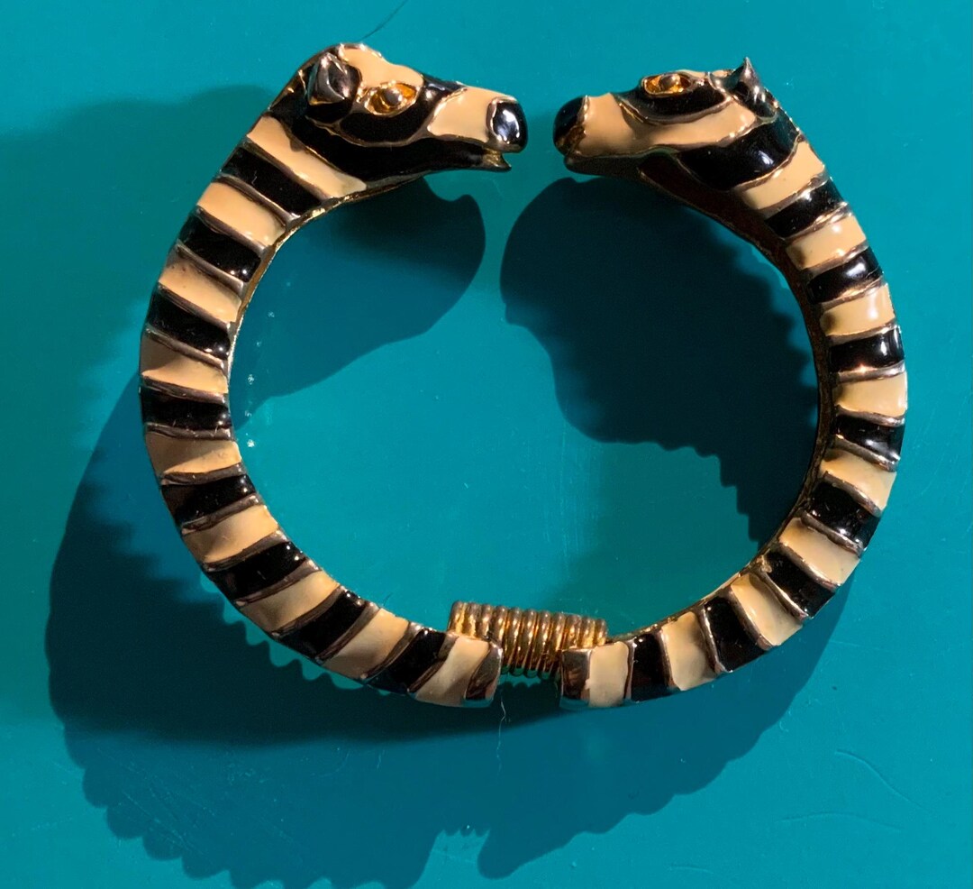 Kenneth Jay Lane KJL Zebra Cuff Hinge Bracelet - Etsy