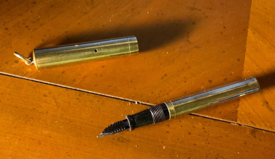 VINTAGE! Edward 18K Gold Plated Ink Dip Pen, 1920's Ink Dip Pen Compact ...