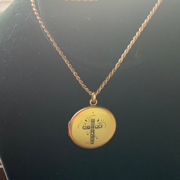 Locket With Cross - Etsy