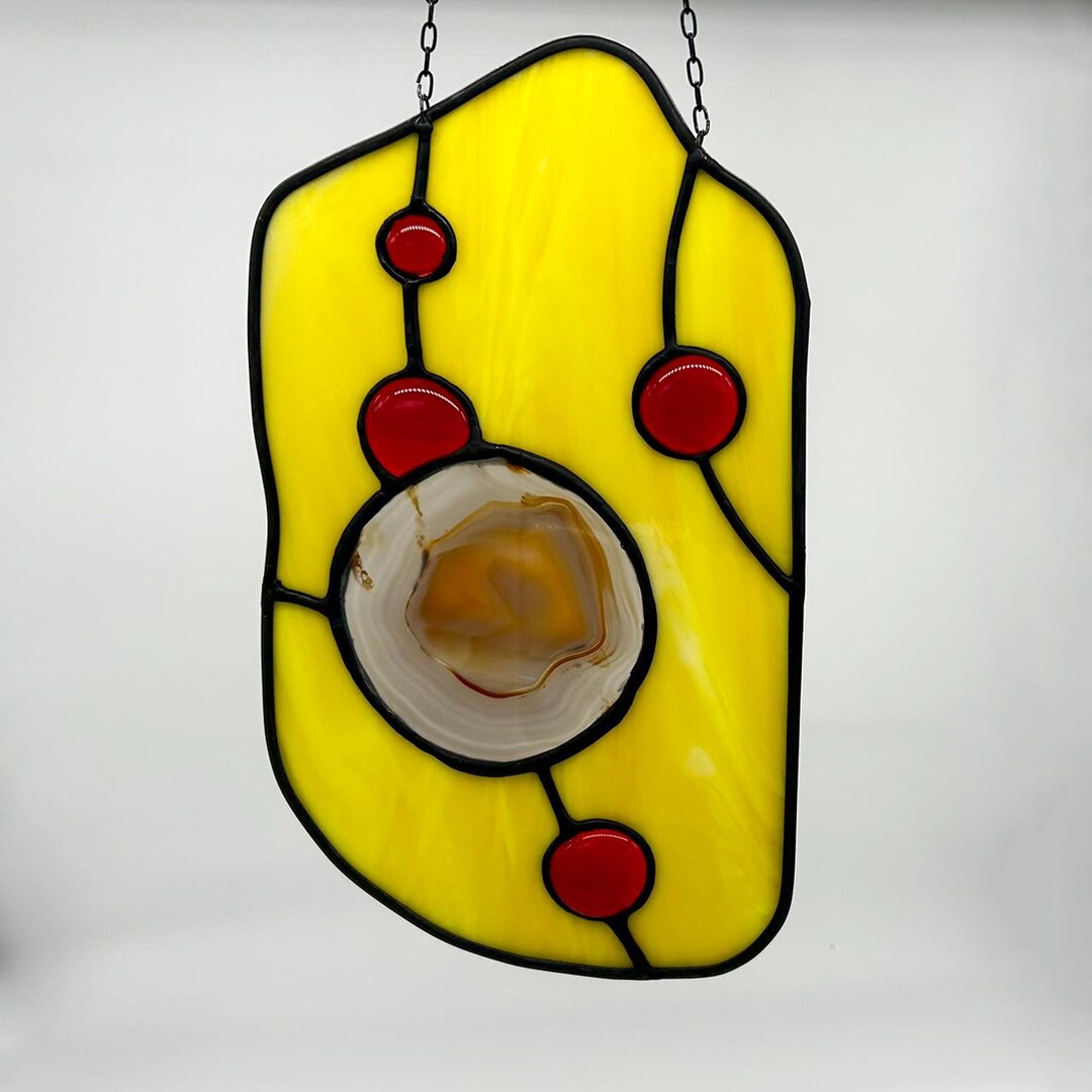 Handmade Stained Glass Blob Suncatcher, SOLAR - Etsy