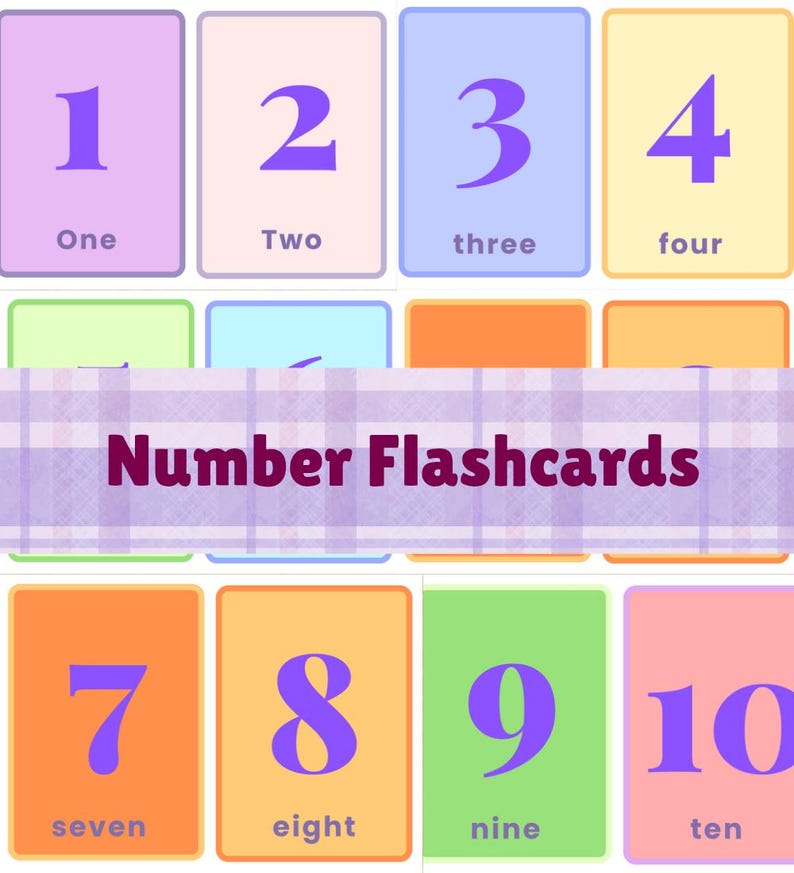 Digital Printable Number Flashcards for Kids! - Etsy Canada