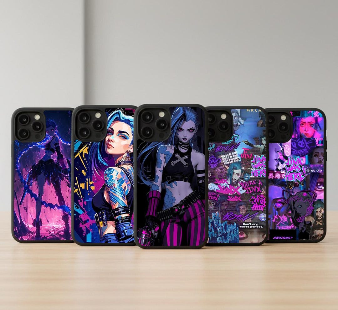 Inspired Punk Rock Girl Art Jinx' Phone Case, Rubber Silicone Cover ...