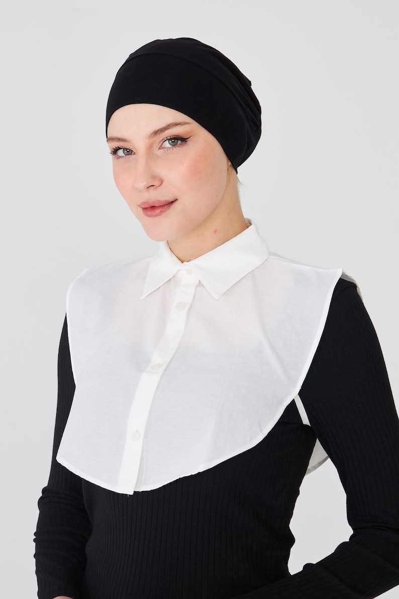 Premium 100% Cotton Women's Dickey Collar With Buttons, Elegant Mock ...