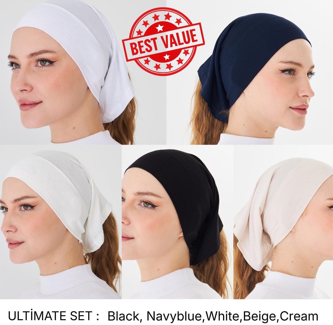 Set of 3 / 5 Premium Tube Bonnets, Multi-color Jersey Tube Undercap ...