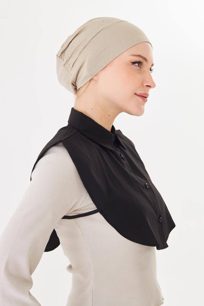 Premium 100% Cotton Women's Dickey Collar With Buttons, Elegant Mock ...