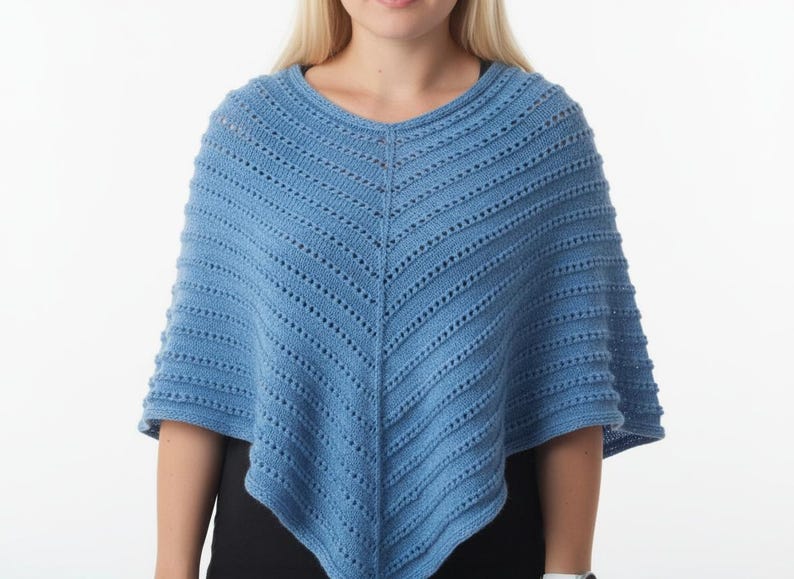 Elegant Summer Poncho Knitting Pattern – Lightweight Top-down Lace ...