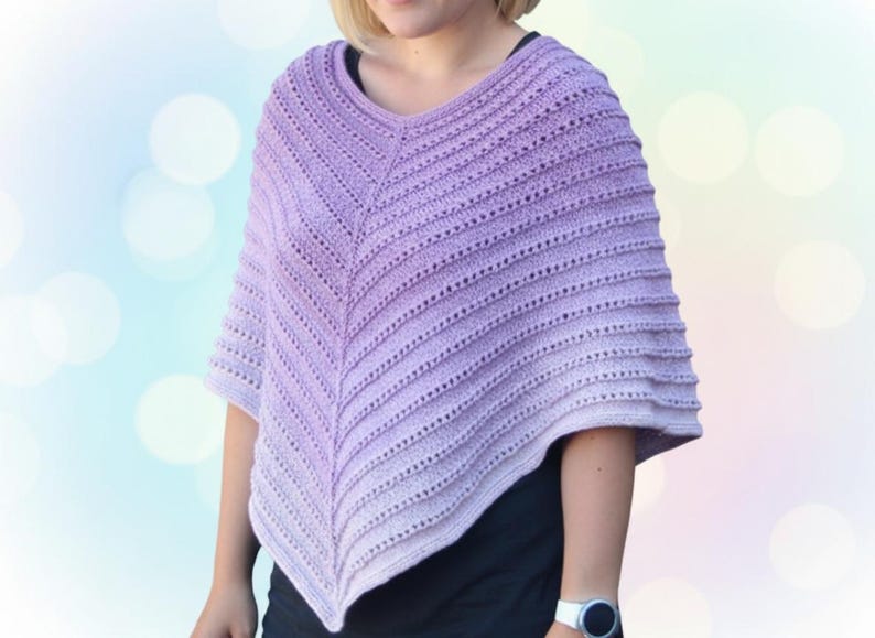 Elegant Summer Poncho Knitting Pattern – Lightweight Top-down Lace ...