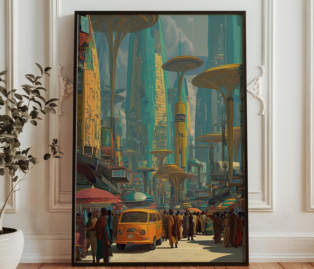 Afrofuturist Utopian City Wall Art - African Futurism - Sci-fi ...