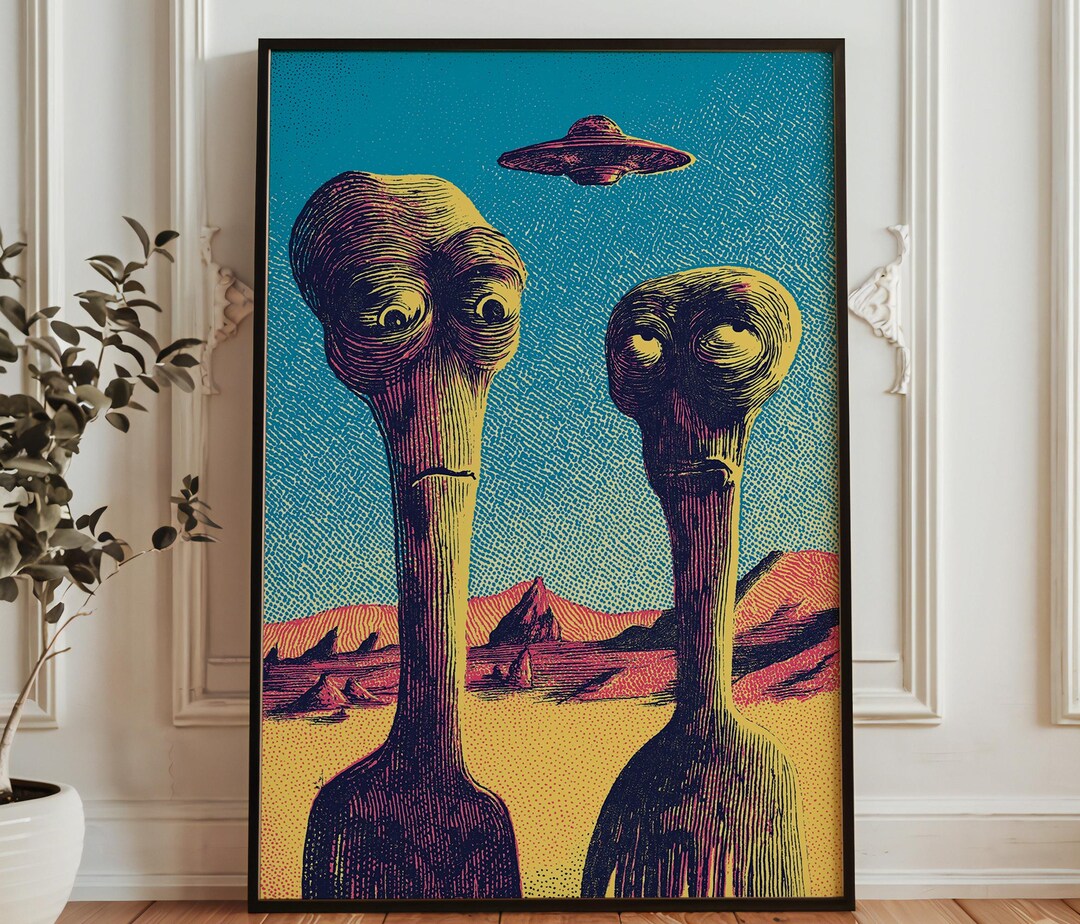 Bored Alien Art Print - Vintage Sci Fi Illustration - Pulp Science ...
