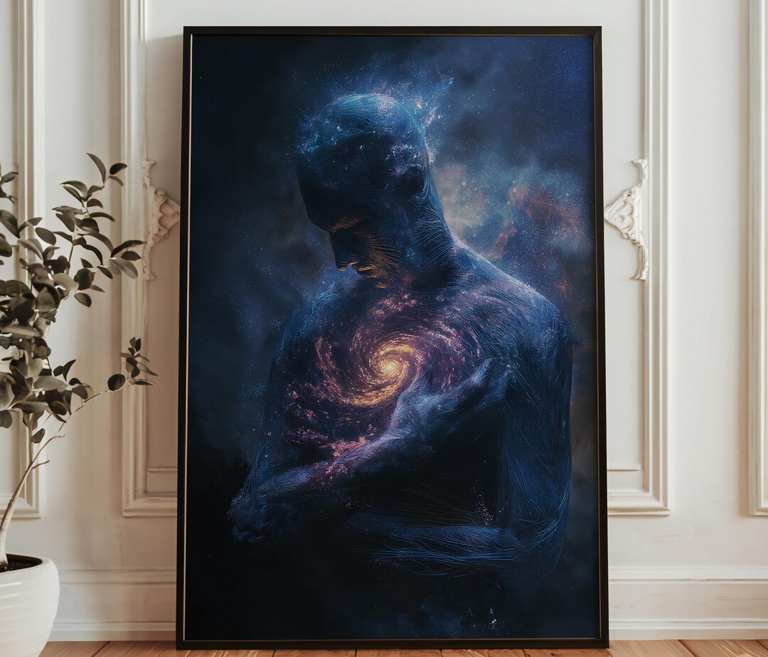Cosmic Humanoid Art Print - Sci-fi Galaxy Figure - Consciousness ...