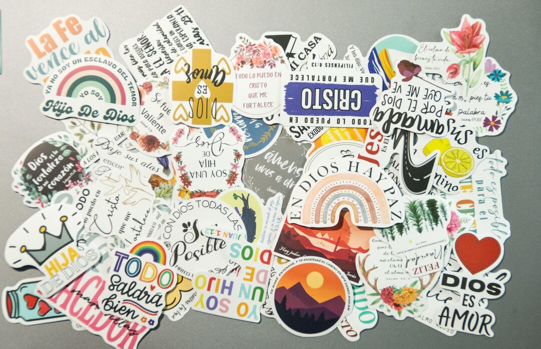 50pcs Spanish Christian Stickers Bible Verse Stickers Faith Stickers ...