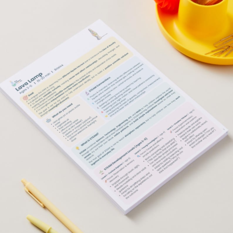 Lava Lamp STEAM Experiment | Density Science, Ages 3-6 (printable PDF ...