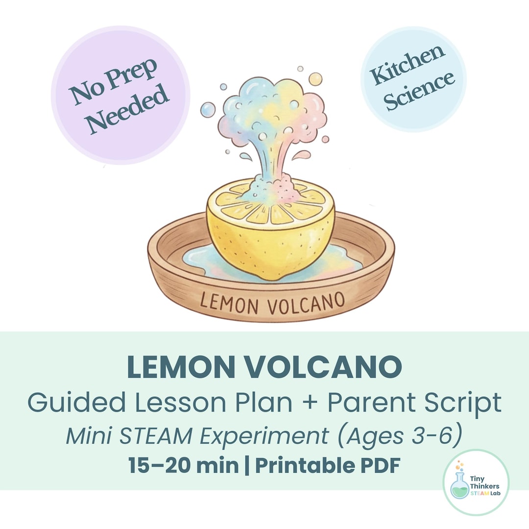 Lemon Volcano STEAM Activity for Preschoolers | Baking Soda Science ...