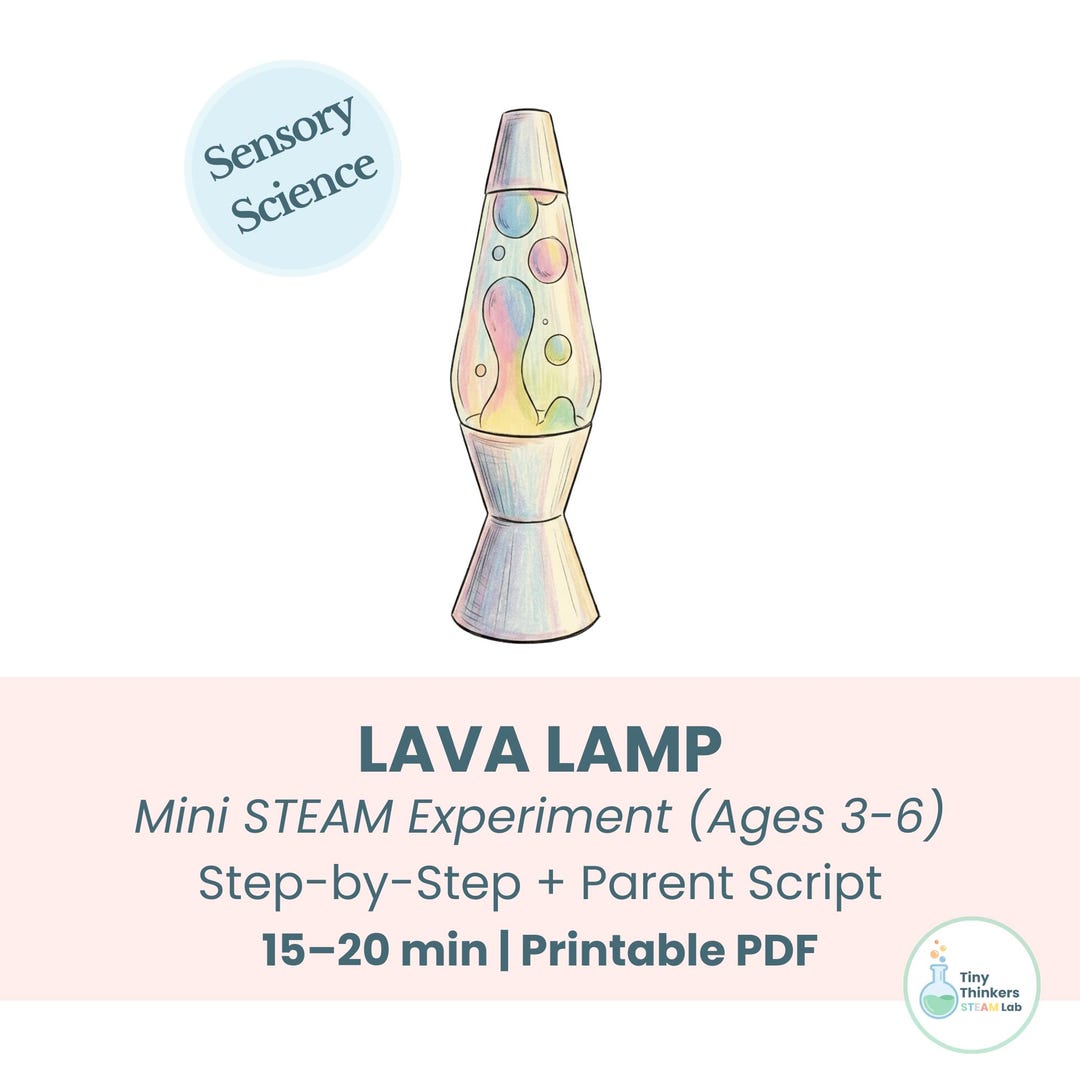 Lava Lamp STEAM Experiment | Density Science, Ages 3-6 (printable PDF ...
