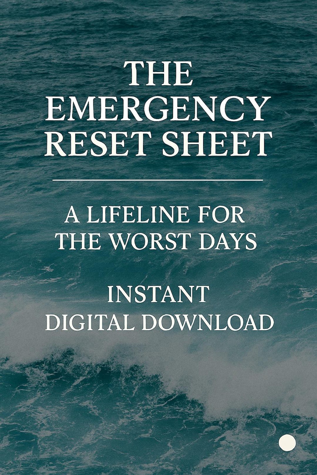 Emergency Reset Sheet | Grounding Worksheet for Emotional Support (PDF ...