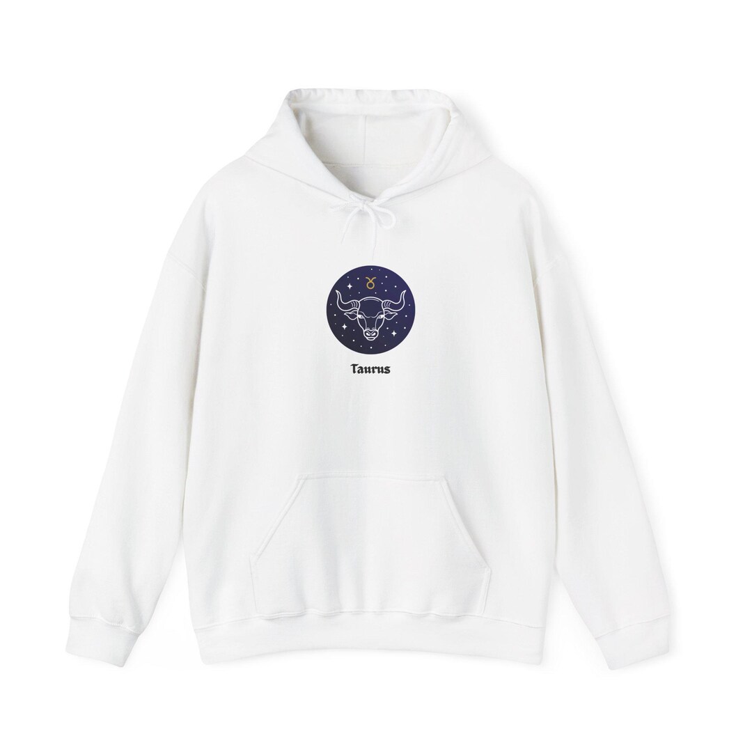 Taurus Symbol Hoodie for Women | Minimal Astrology Sweatshirt ...