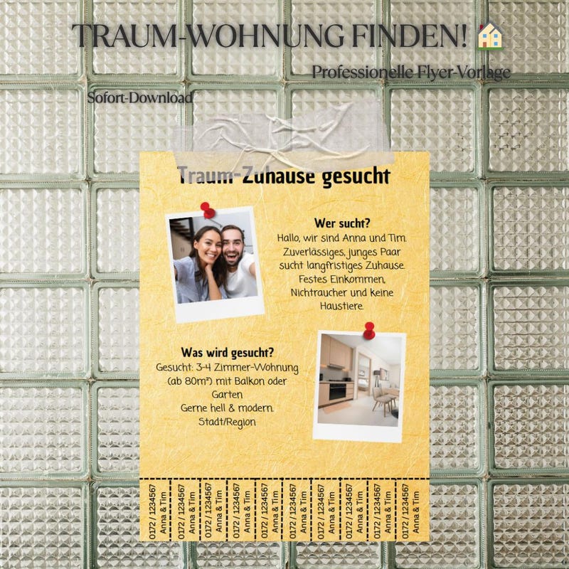 Aushang Fr Wohnungssuche