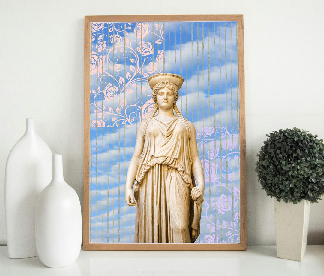 Classical Statue Matte Vertical Poster | Greek Sculpture, Cloudy Sky ...