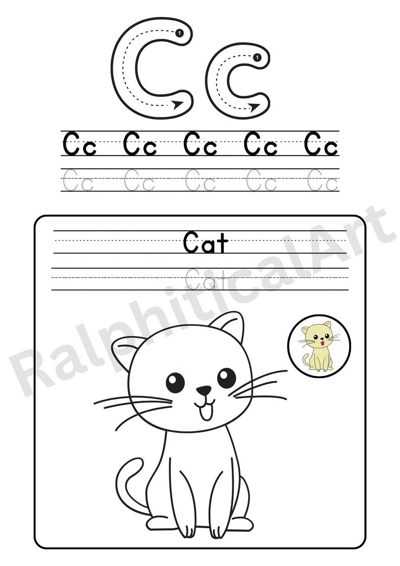 Alphabet Coloring & Tracing Booklet | Printable PDF N PPT | Digital ...