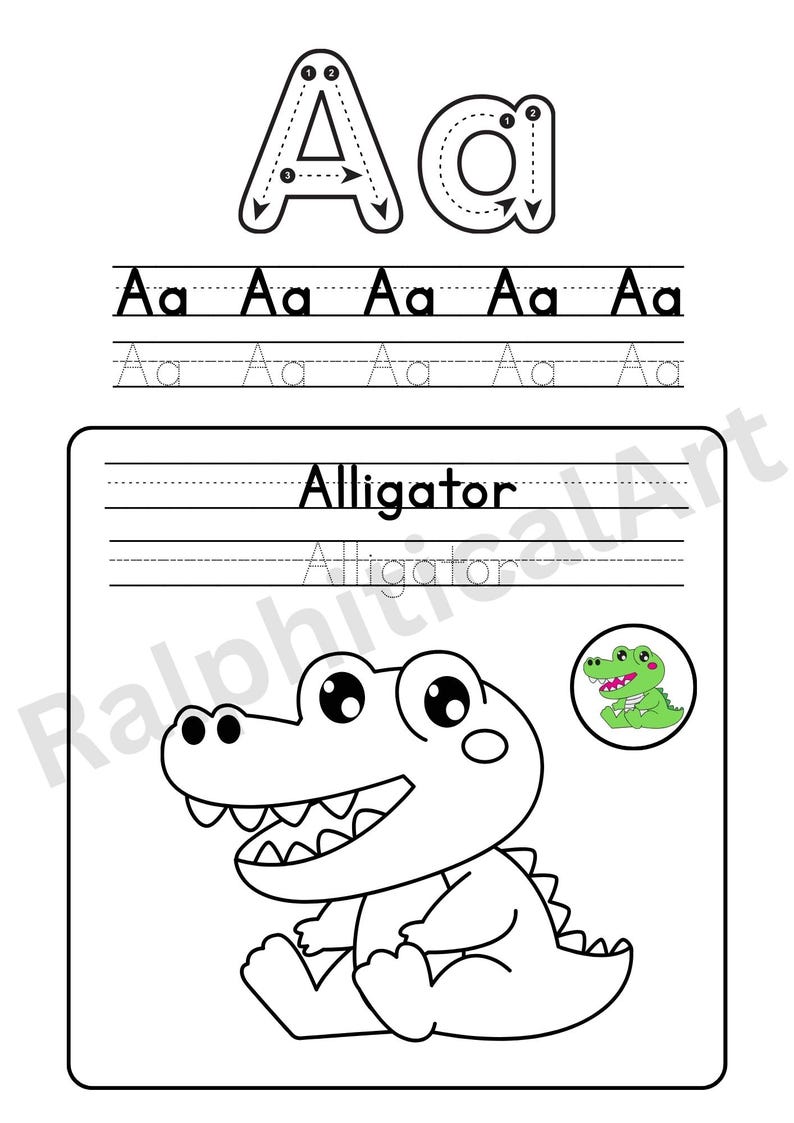 Alphabet Coloring & Tracing Booklet | Printable PDF N PPT | Digital ...