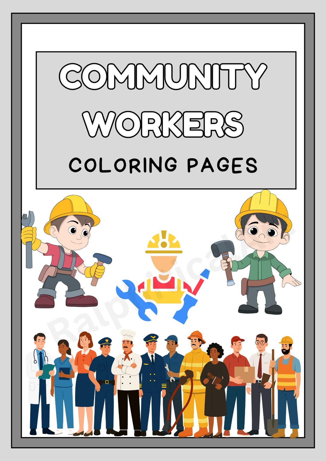 Printable Community Helpers Coloring Book | Activity Worksheet for Kids ...