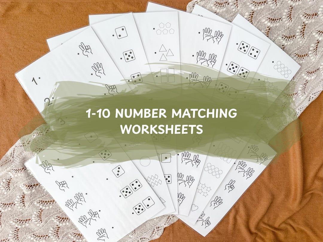 Number Matching Worksheets 1-10 | Preschool Math Printable | 24 Pages ...