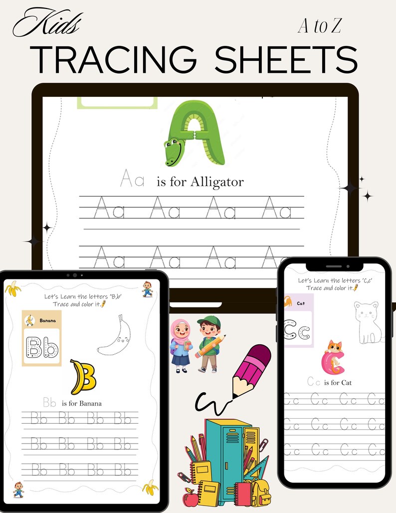 Printable Alphabet Tracing Worksheets – Upper & Lowercase Letters ...