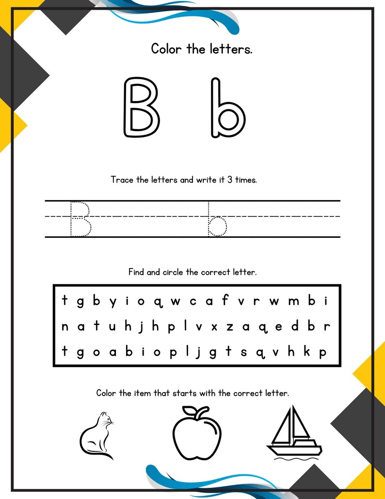 Alphabet Coloring & Tracing Worksheets A–Z | Preschool Letter ...