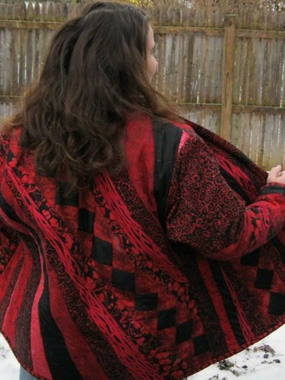 Red & Black Quiltcoat Seminolesquares Pattern Jacket Version - Etsy