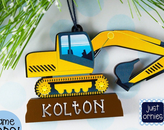 Excavator Ornament // Digger Ornament // Construction Equipement - Etsy