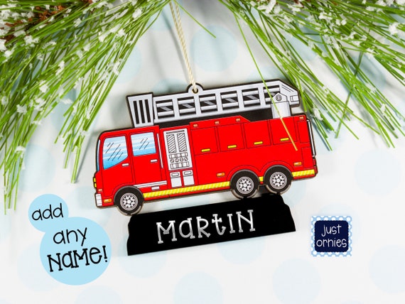 Fire Engine Ornament // Fireman // Fire Truck Ornament - Etsy