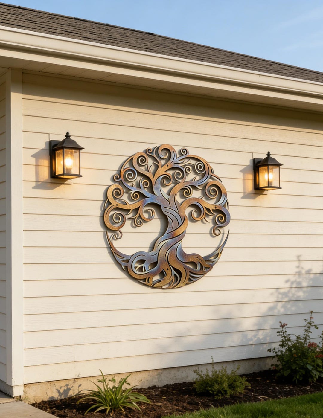 Heat Colored Steel Tree of Life Wall Hanging, Rustic Yard Art Decor ...