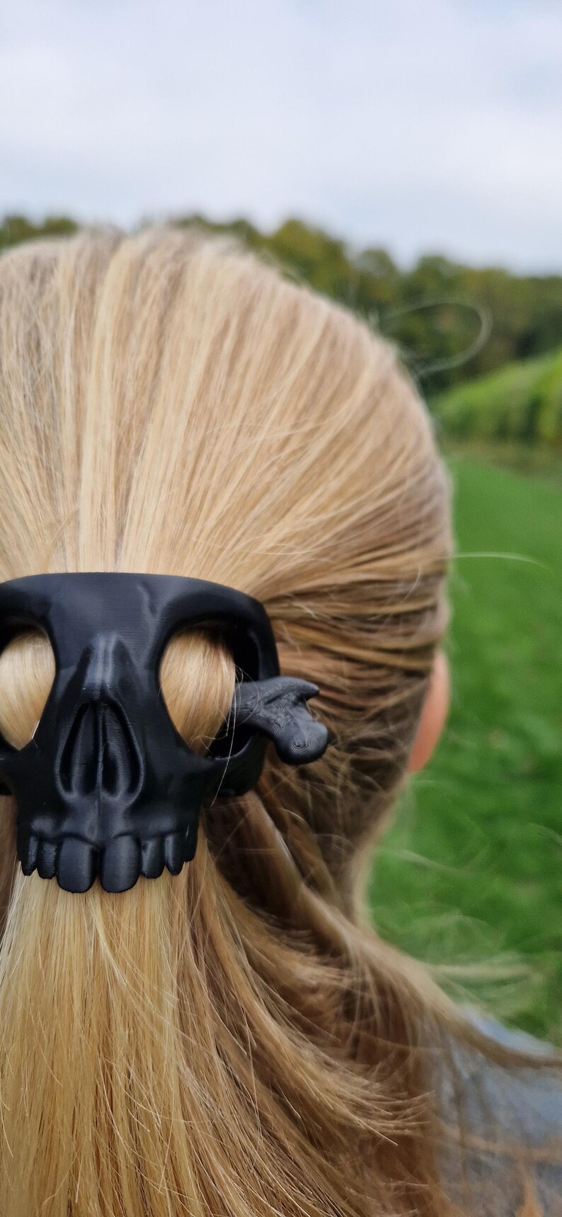 Gothic Skull Hair Slide With Bone Pin 3D Printed Anatomical Skull ...