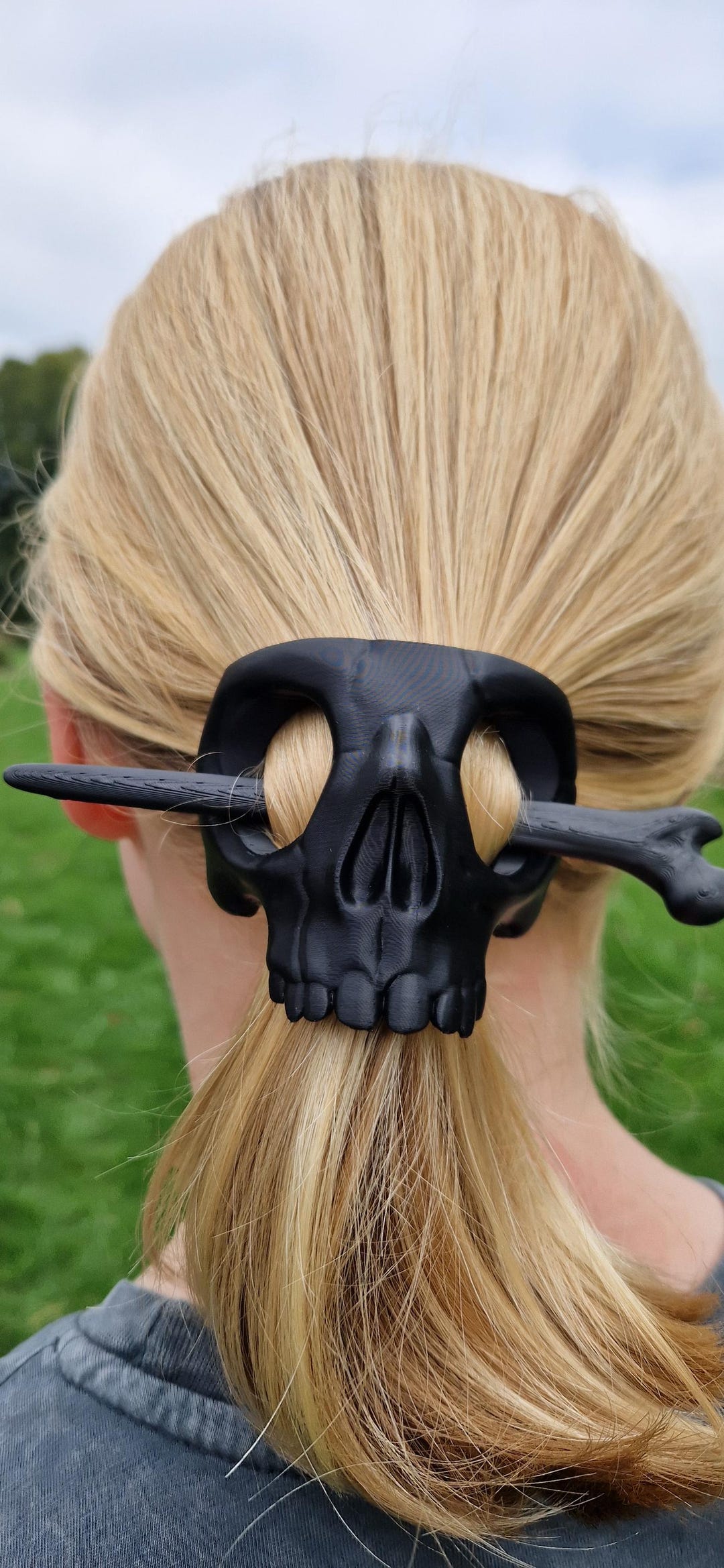 Gothic Skull Hair Slide With Bone Pin 3D Printed Anatomical Skull ...