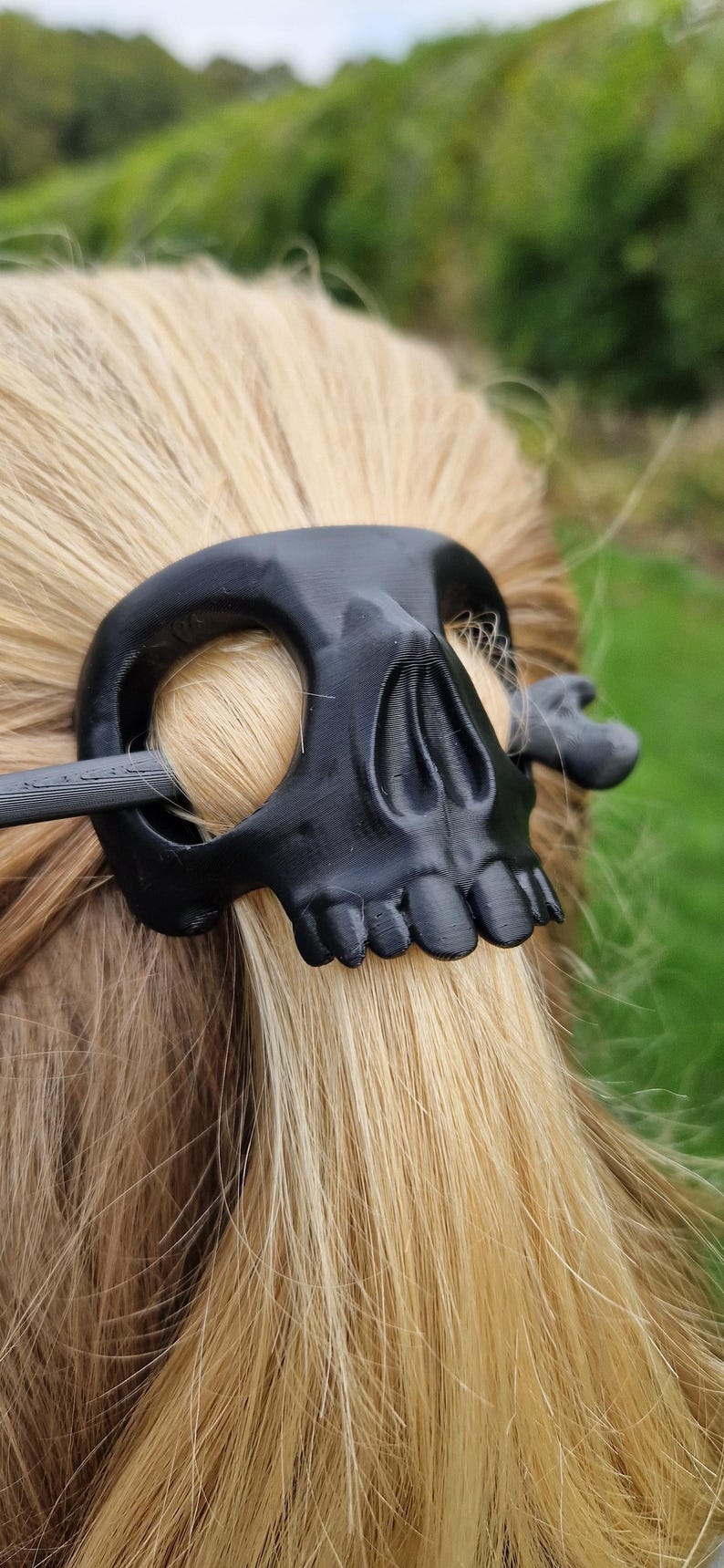 Gothic Skull Hair Slide With Bone Pin 3D Printed Anatomical Skull ...