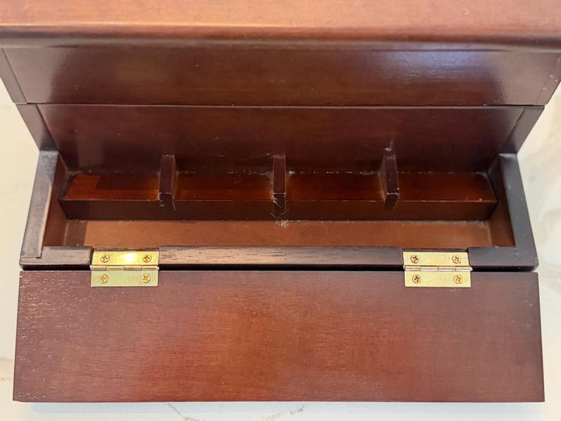 Vintage Bombay Company Mahogany Wood Desk Organizer | Two-tier Letter ...