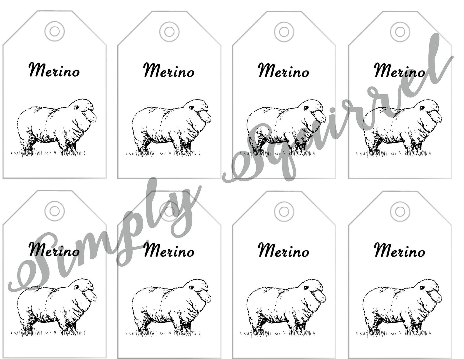 Printable Tags for Merino Wool-Printable PDF | Etsy