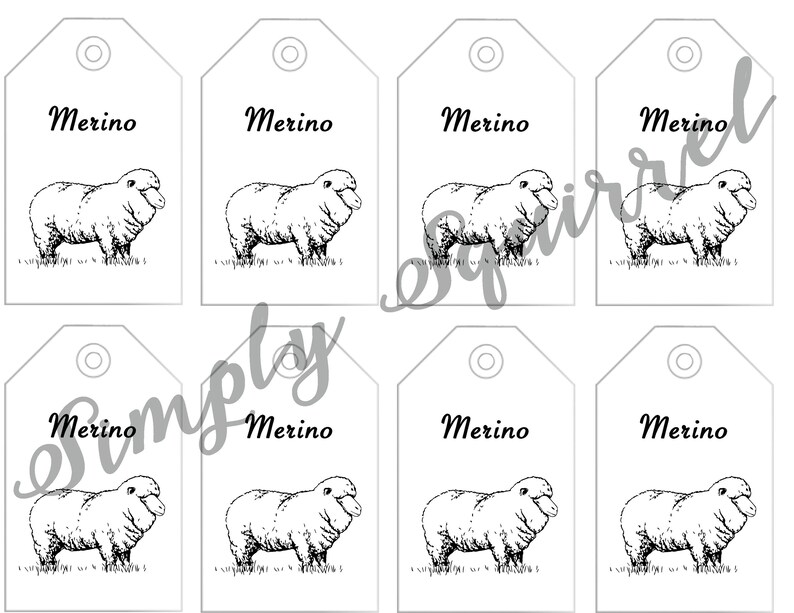 Printable Tags for Merino Wool-Printable PDF | Etsy