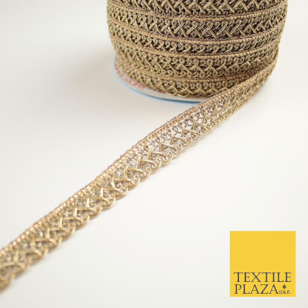 Gold Corded Plaited Trim Border Gota Lace 16mm Wide X1037 - Etsy