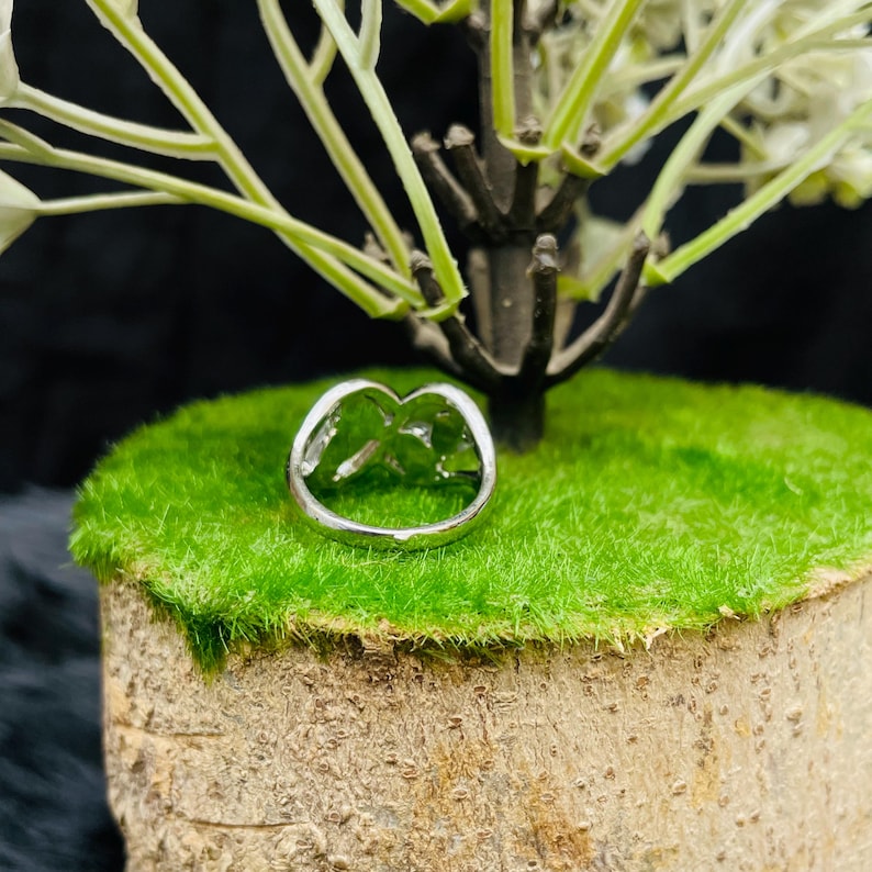 Sterling Silver White Cat Eye Flower Ring, Nature Inspired Floral ...