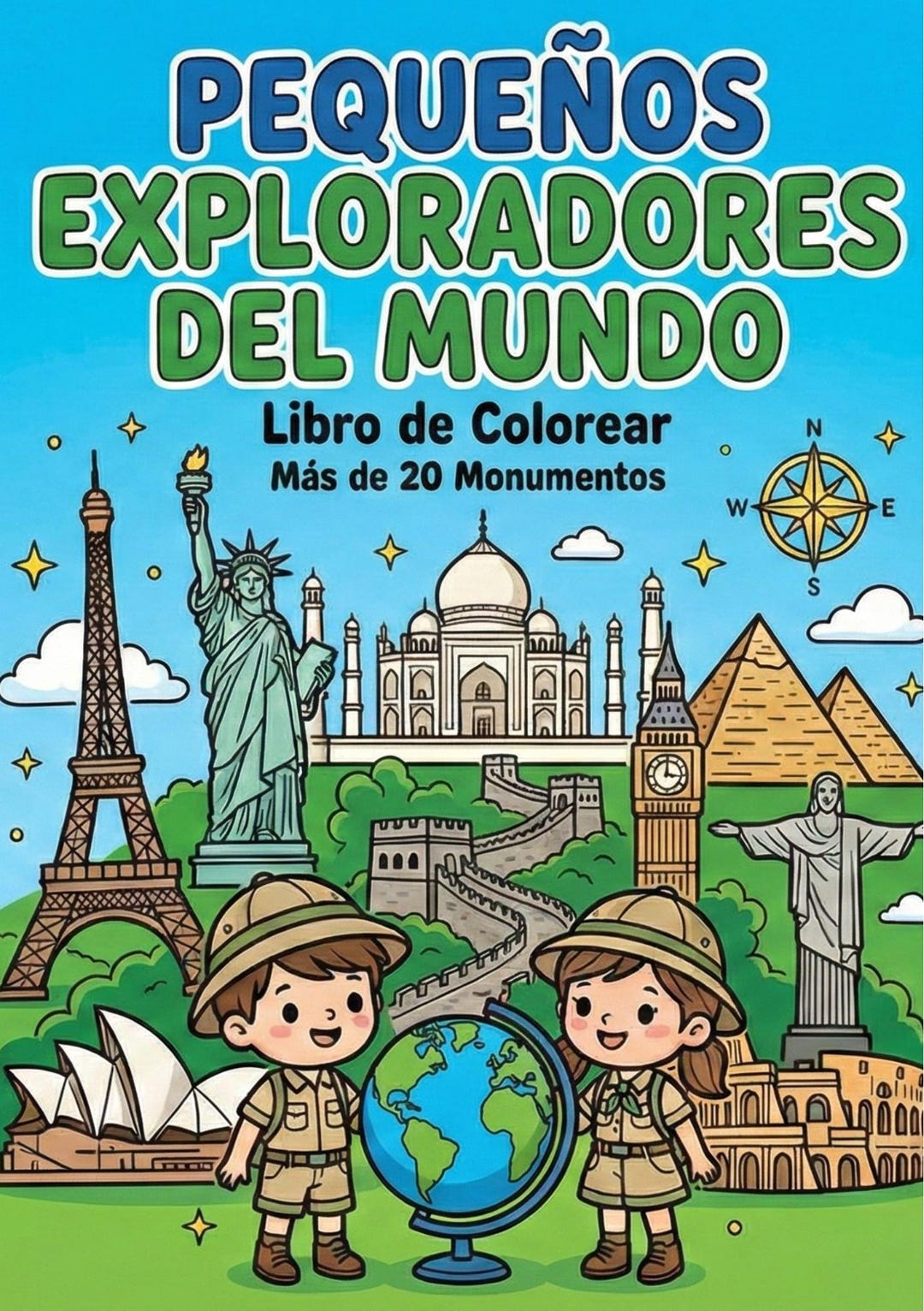Kids World Landmarks Coloring Book, Educational Travel Activity ...