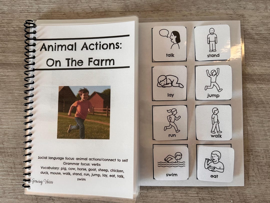 Farm Animal Actions Adapted Book: Verbs, EL, SPED, Speech (physical ...